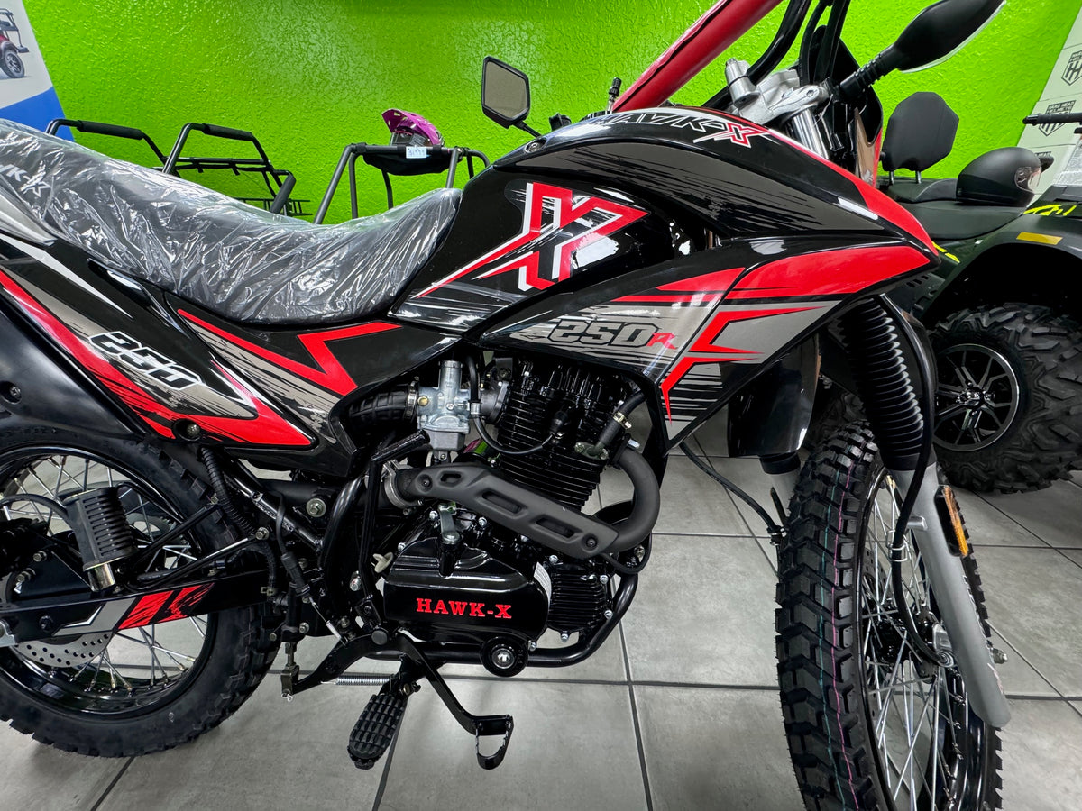 Hawk-X 250cc Motorcycle 5-Speed Manual 21"front Tire Full DOT Light pa ...
